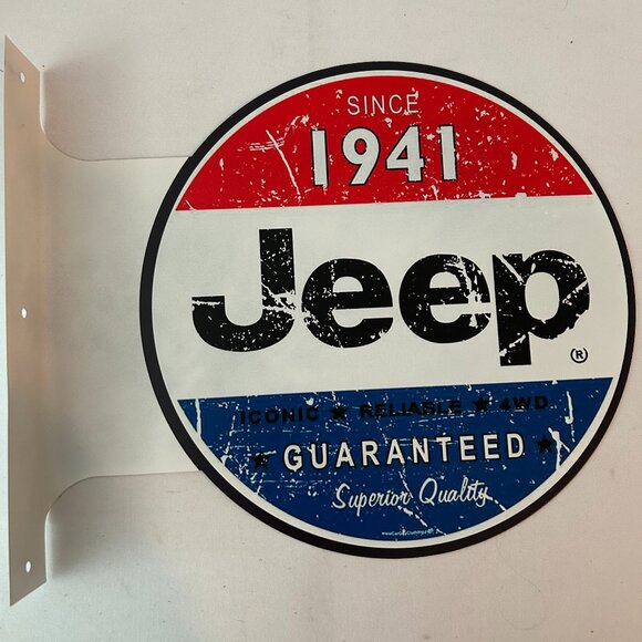 Wall Decor | Vintage Retro Double Sided 1941 Jeep Flanged Sign | Poshmark